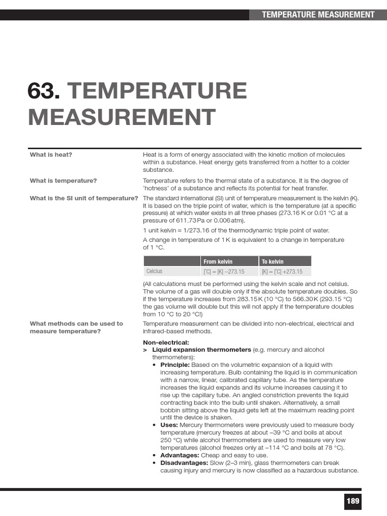 Understanding Temperature Measurement Pdf Celsius Temperature