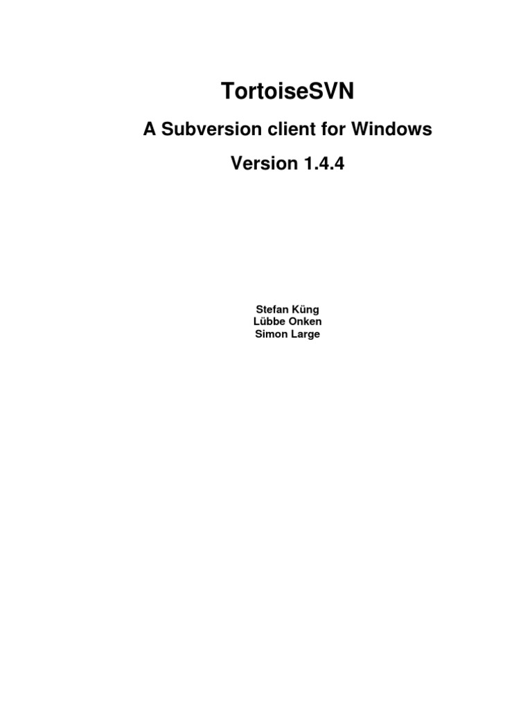 Tortoise SVN - User Guide | PDF | Version Control | Command Line Interface