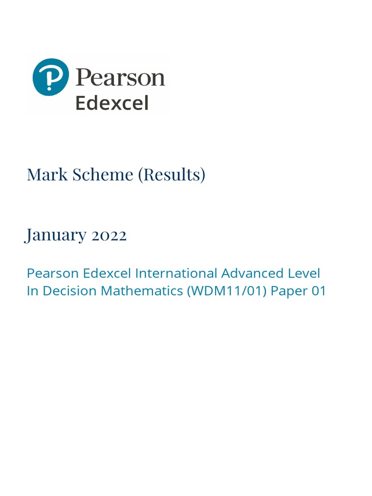 2022 Decision Math 1 Mark Scheme | PDF | Mathematics