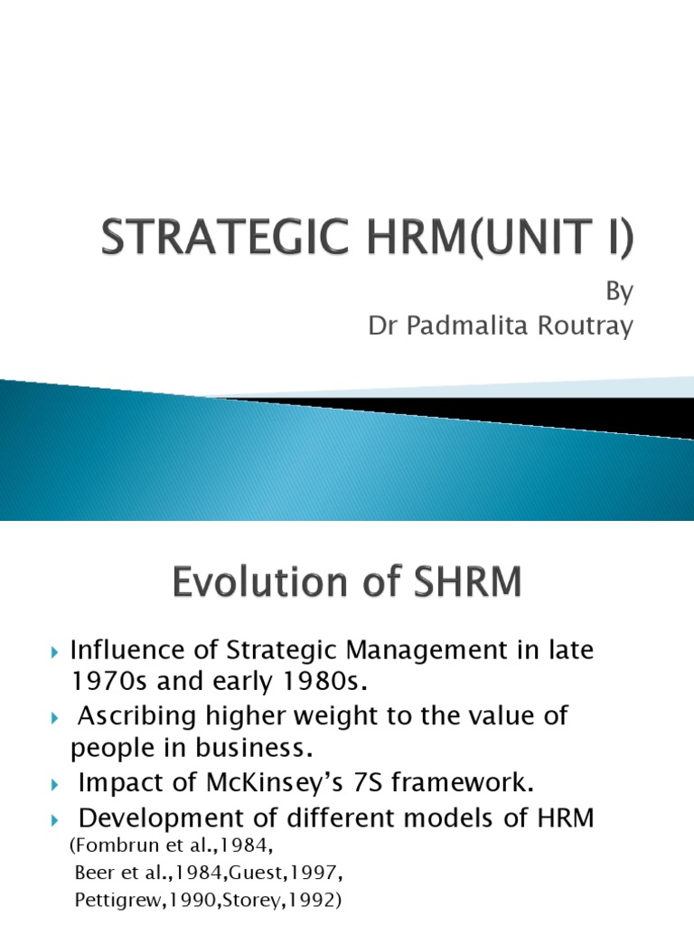 Shrm-Unit I - PPT | PDF | Strategic Management | Human Resource Management