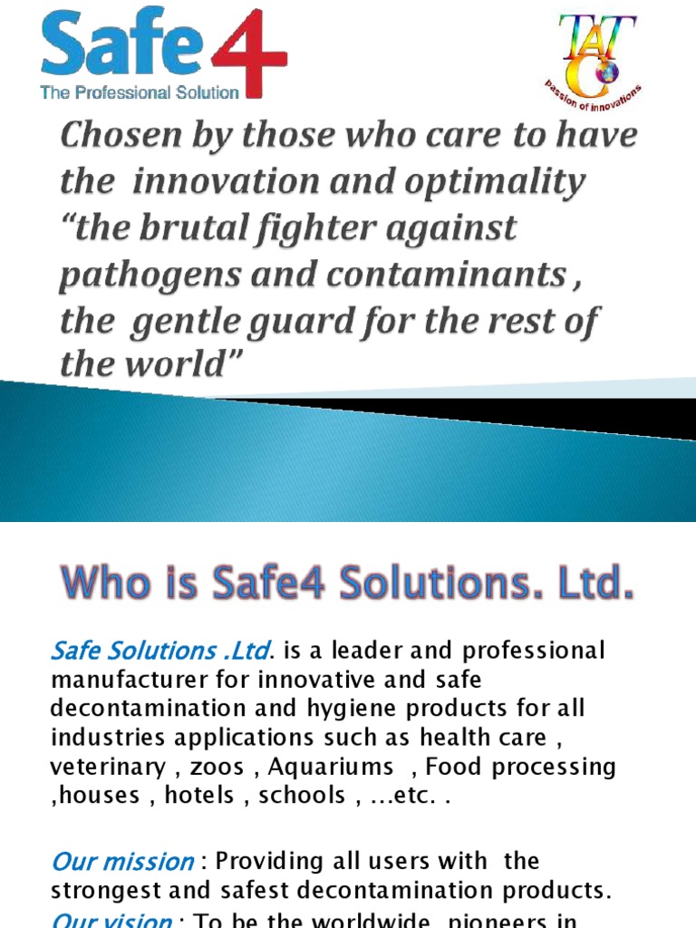 Safe4 HC Presentation | PDF | Disinfectant | Hand Washing