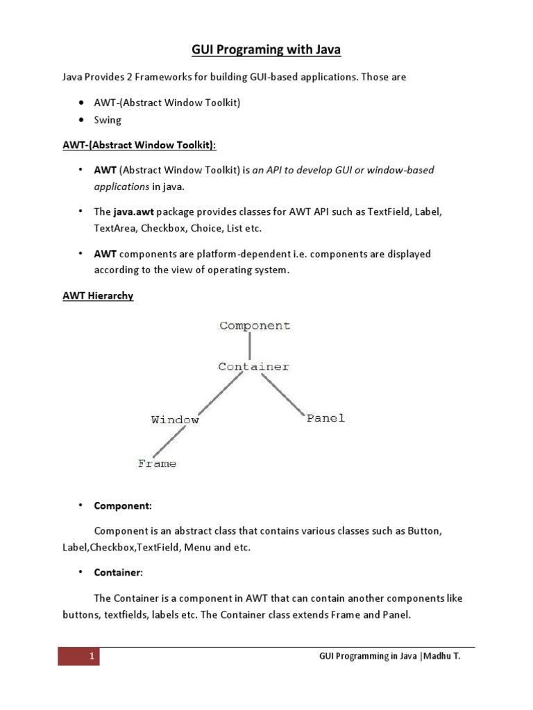Gui Programming With Java | Download Free PDF | Computing Platforms ... Gui Programming With Java | Download Free PDF | Computing Platforms ...