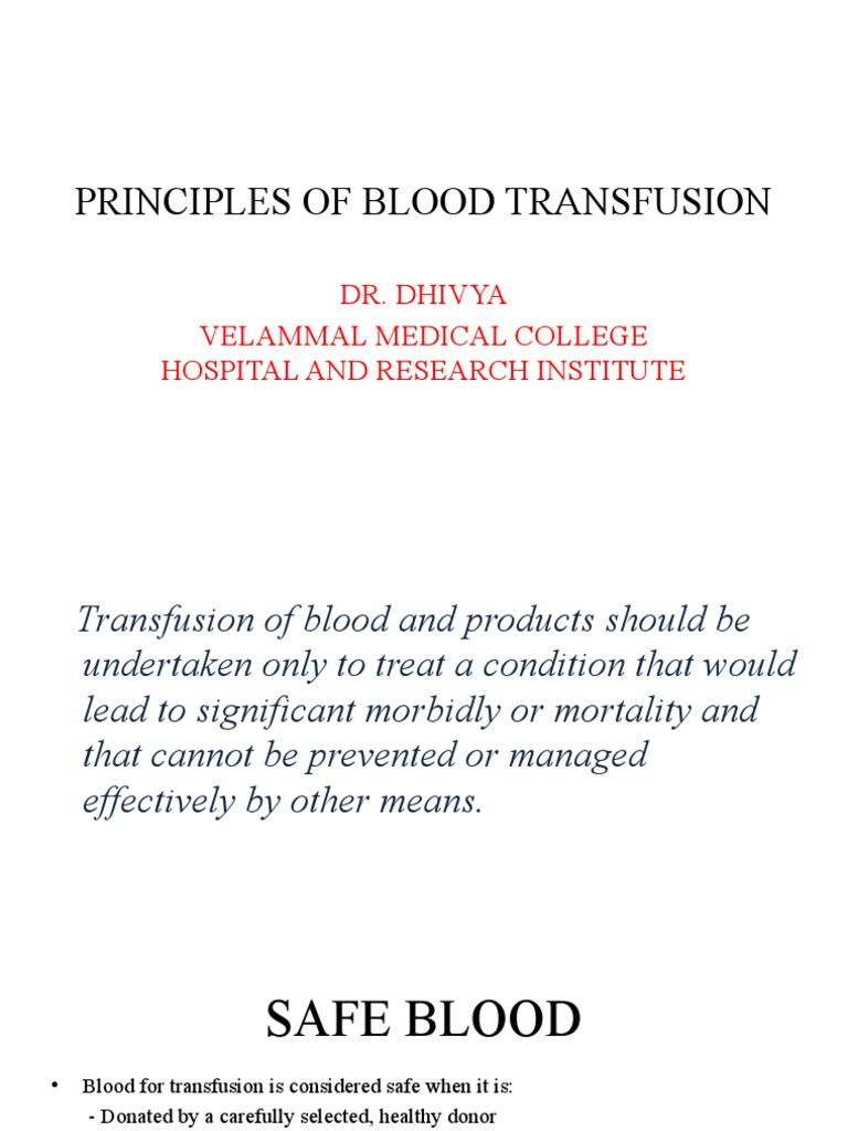 Principles of Blood Transfusion 2 | PDF | Blood Transfusion | Blood ...