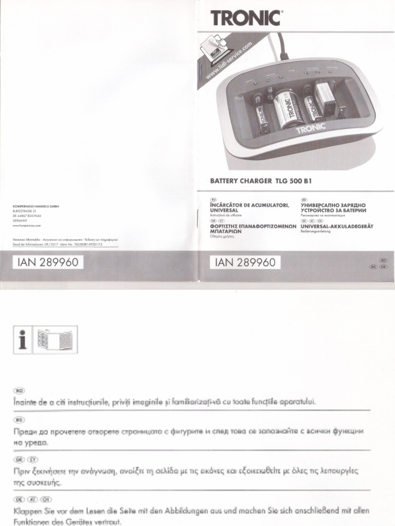 TRONIC Battery Charger TLG 500 B1 - IAN 289960 | PDF