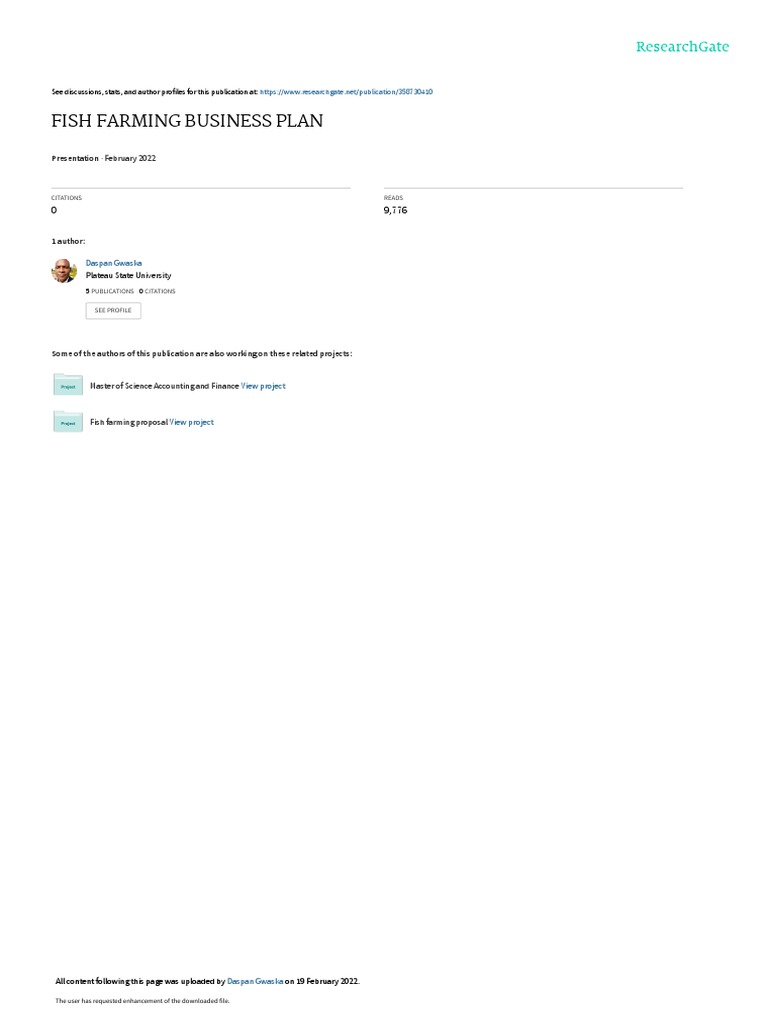 Fish Farming Business Plan: Providing Protein and Nutrients Through ...