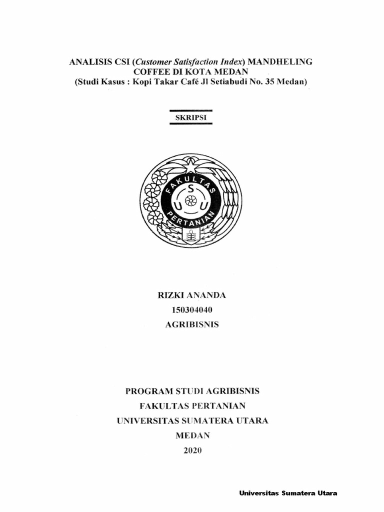 ANALISIS CSI (Customer Satisfaction Index) MANDRELING Coffee Di (Studi ...