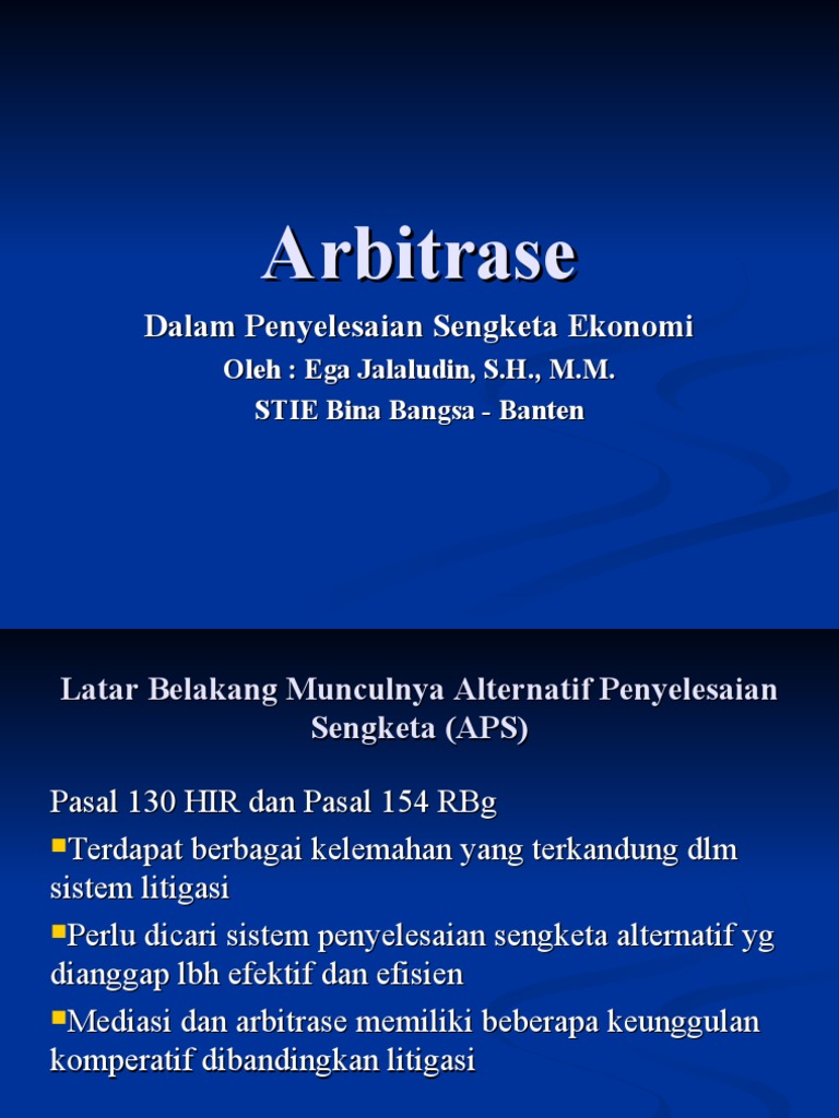 Arbitrase PPT | PDF