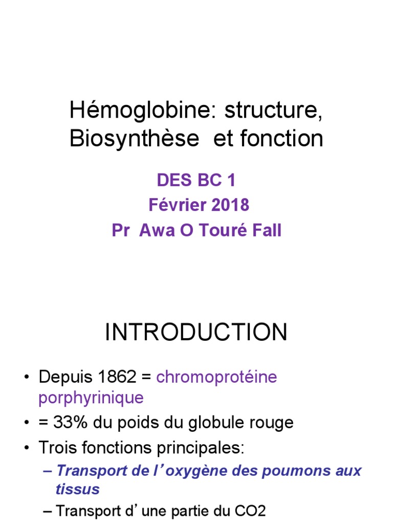 Hémoglobine | PDF | Hémoglobine | Biologie moléculaire