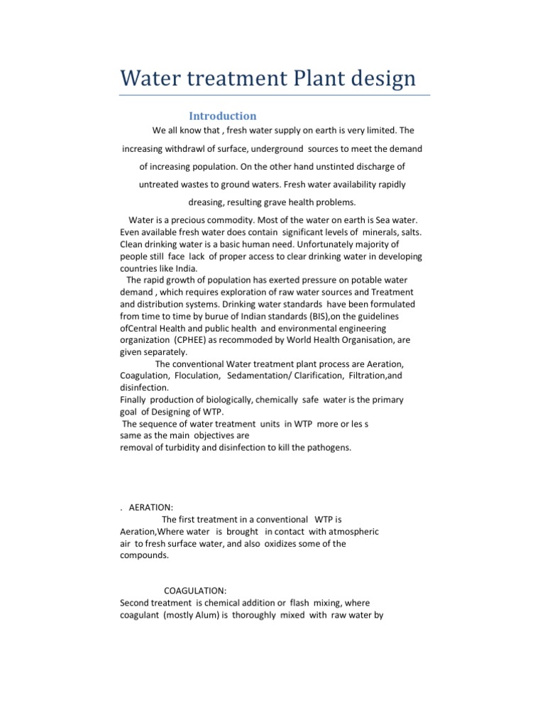 Water Treatment Plant Design Guide | PDF