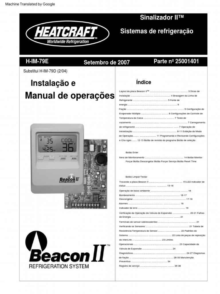 Beacon II Heatcraft Traduzido | PDF | Refrigeração | Temperatura