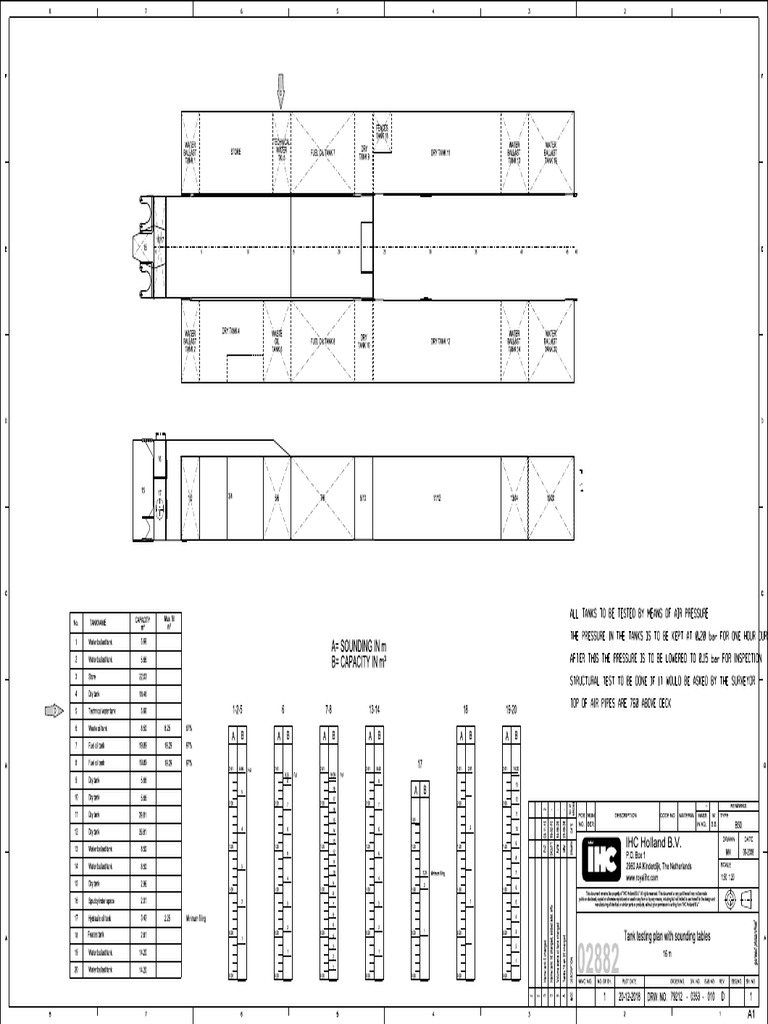 Tank Testing Plan with Sounding Tables | PDF | Civil Engineering | Water