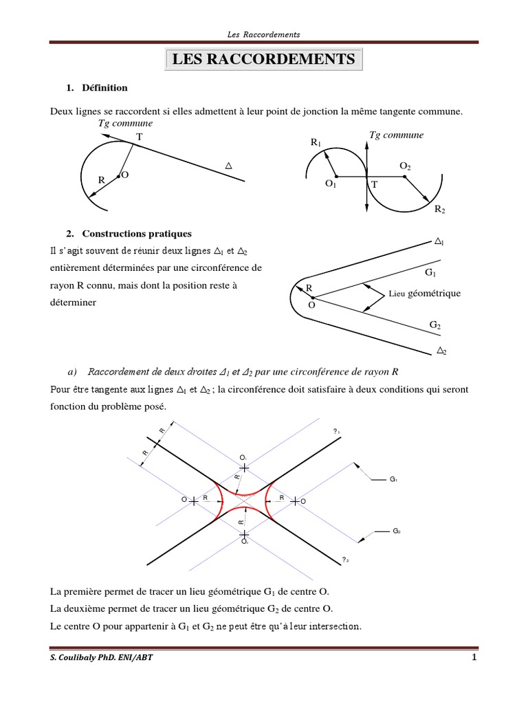 Cours 04 - LES RACCORDEMENTS | PDF | Géométrie | Géométrie