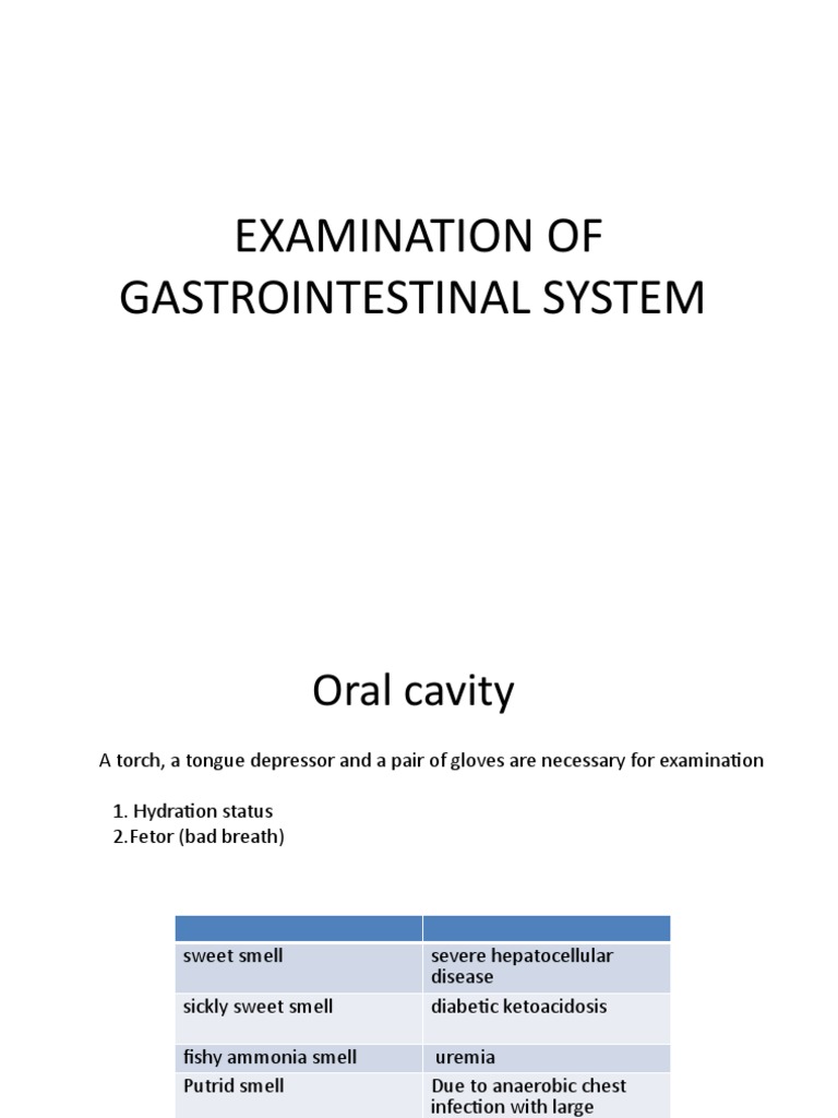 Examination of Gastrointestinal System | PDF | Abdomen | Pulse