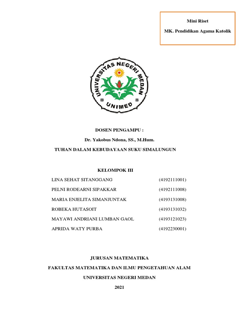 Laporan Mini Riset Kelompok 3 - Pendidikan Agama Katolik | PDF