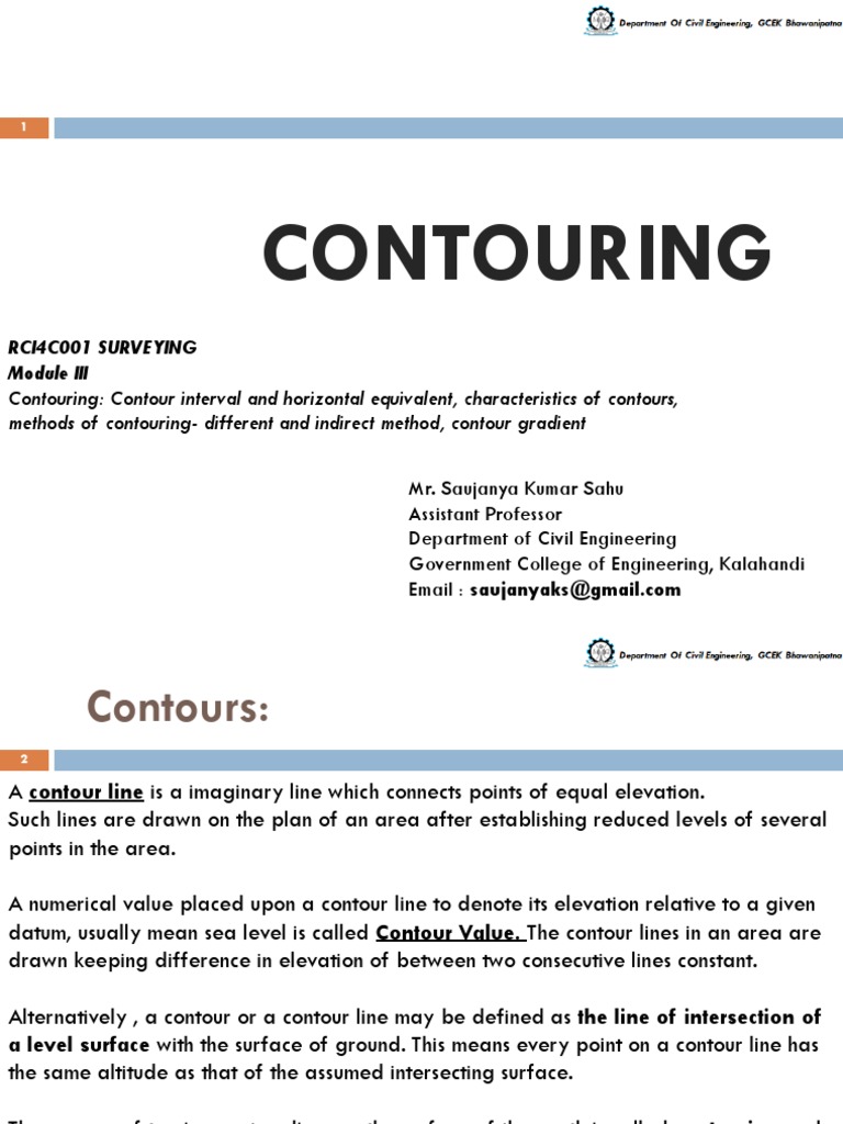 Surveying Mod3 Contouring | PDF | Contour Line | Surveying