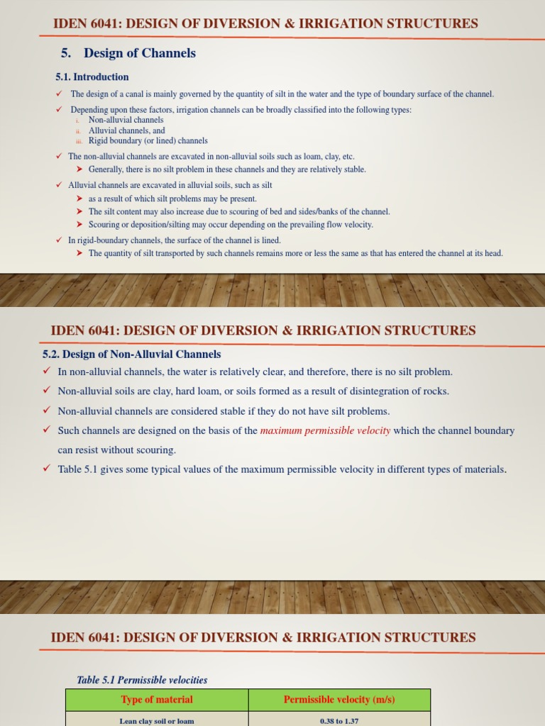 IDEN 6041 - Design of Diversion & Irrigation Structures - 5 | PDF ...