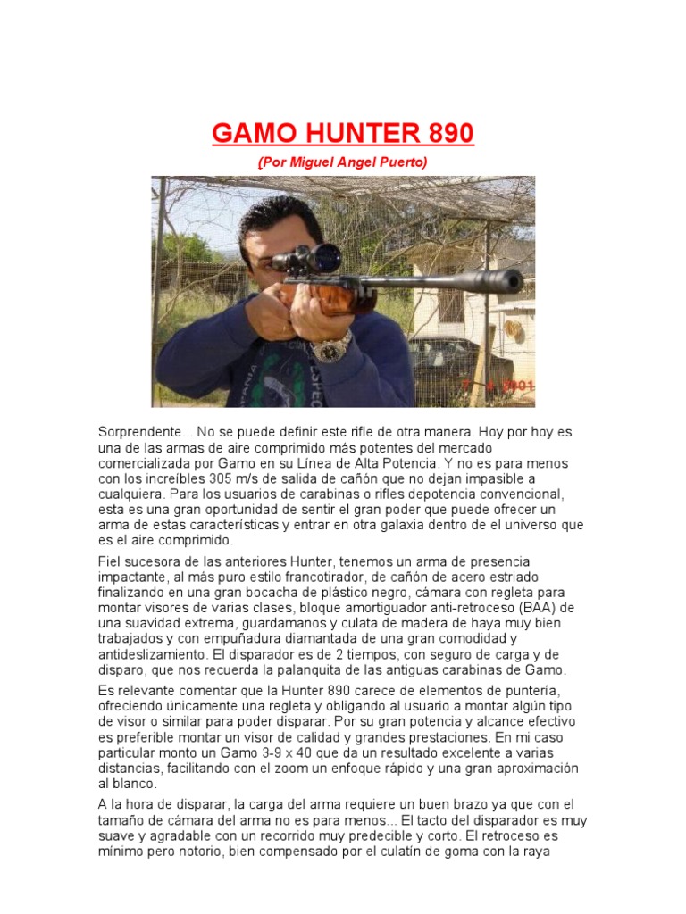 Gamo Hunter 890 | PDF | Munición | Equipamiento militar