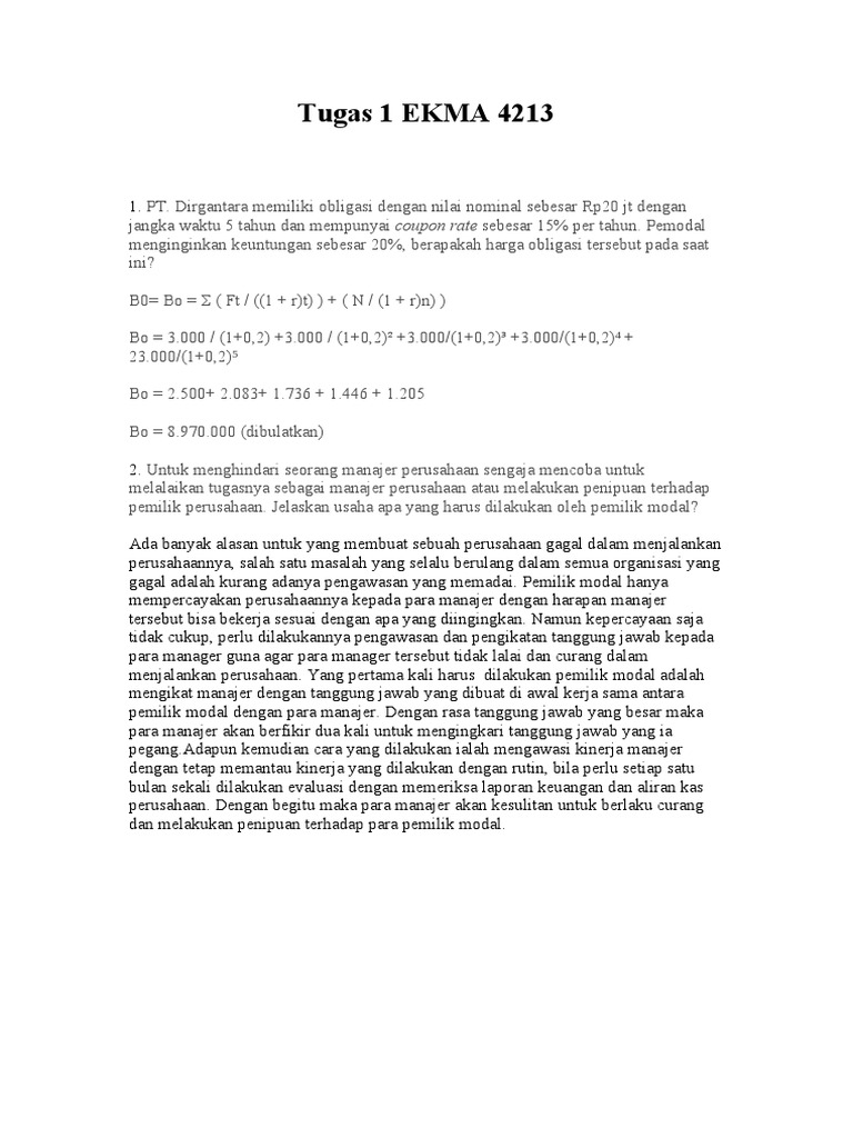 Tugas 1 Ekma 4213 | PDF