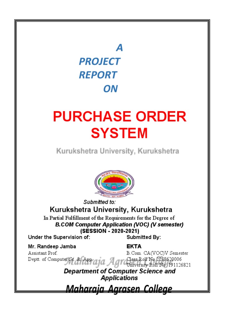Purchase Order System | PDF | Computer Hardware | Input/Output