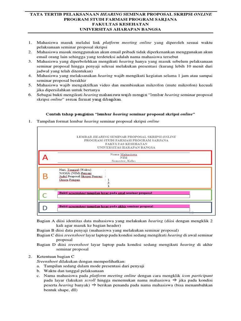 Tata Tertib Hearing Seminar Proposal Skripsi Online | PDF