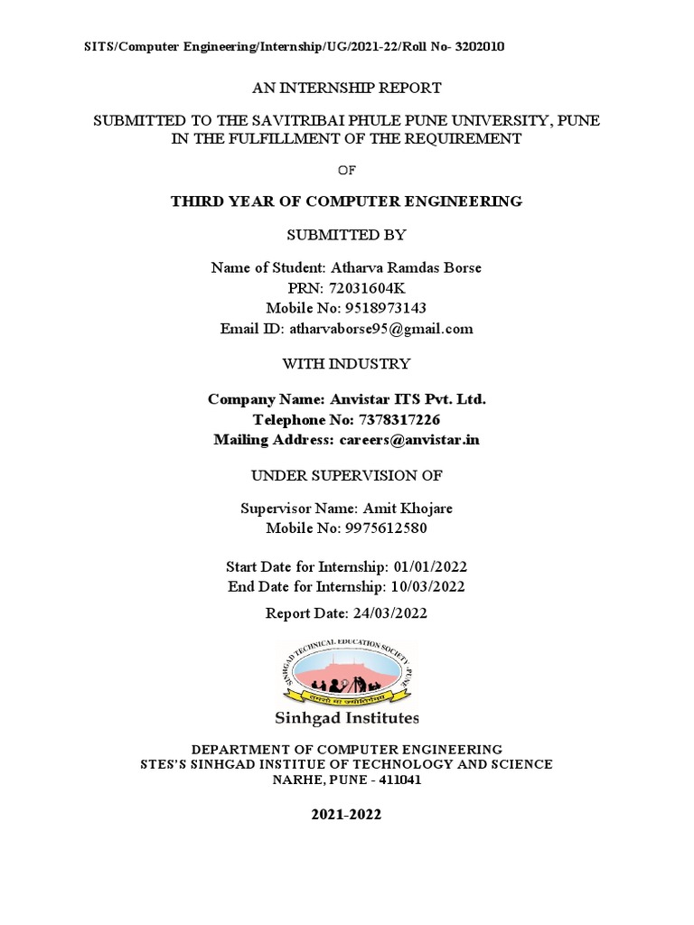 TE - Internship Report Template | PDF | Internet & Web | World Wide Web