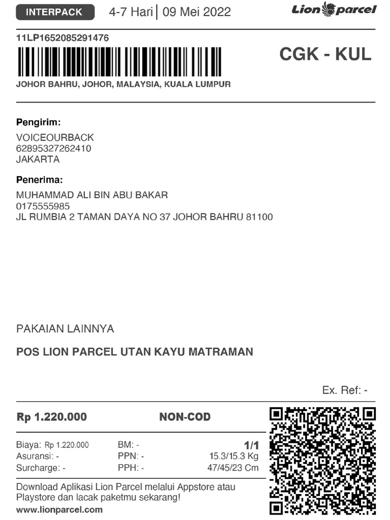 Resi Lion Parcel AKA Distro 9 Mei 2022 | PDF