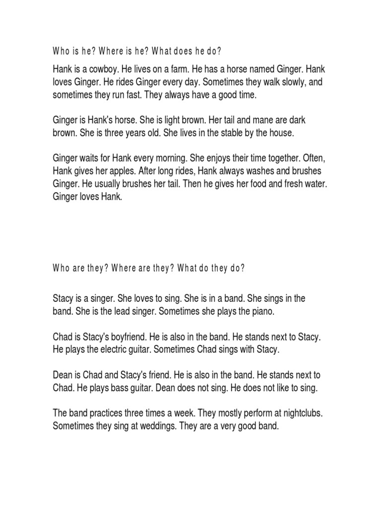 Who Is He? Where Is He? What Does He Do? | PDF | Language Arts ...