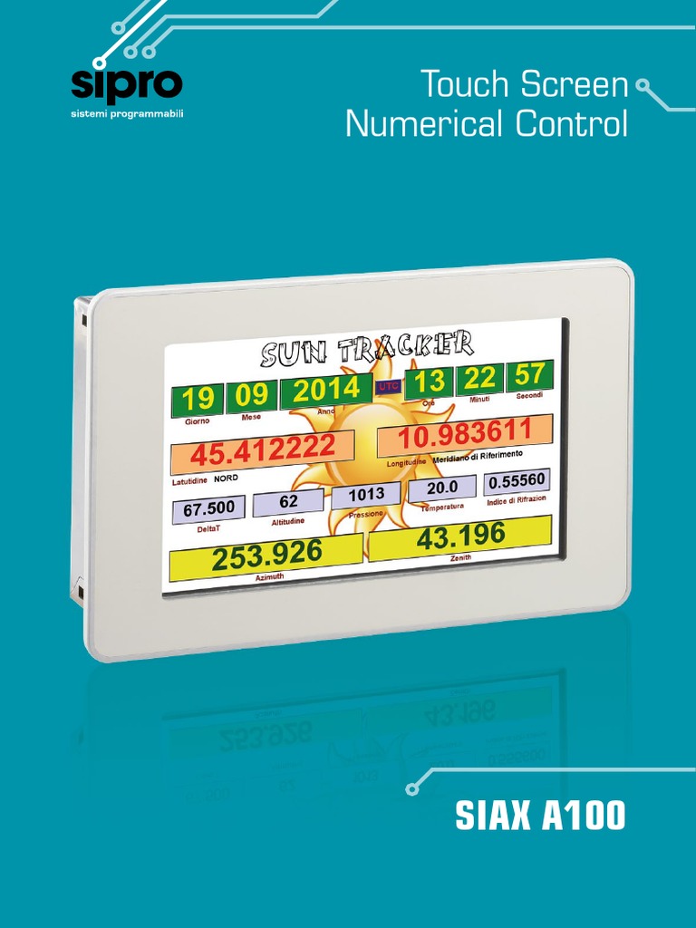 Touch Screen Numerical Control: SIAX A100 | PDF | Programmable Logic ...