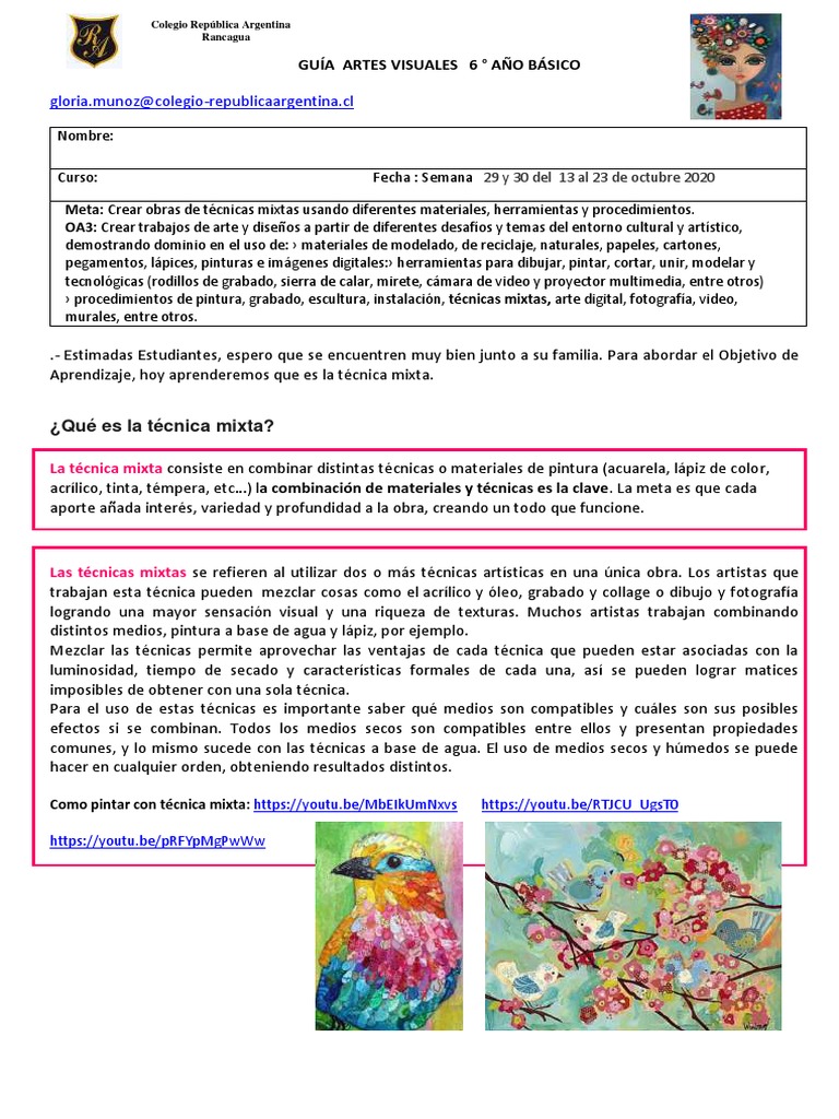 4°a Artes Tecnicas Mixtas | PDF | Pinturas | Lápiz