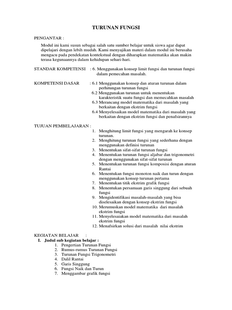 MATERI Turunan Fungsi | PDF