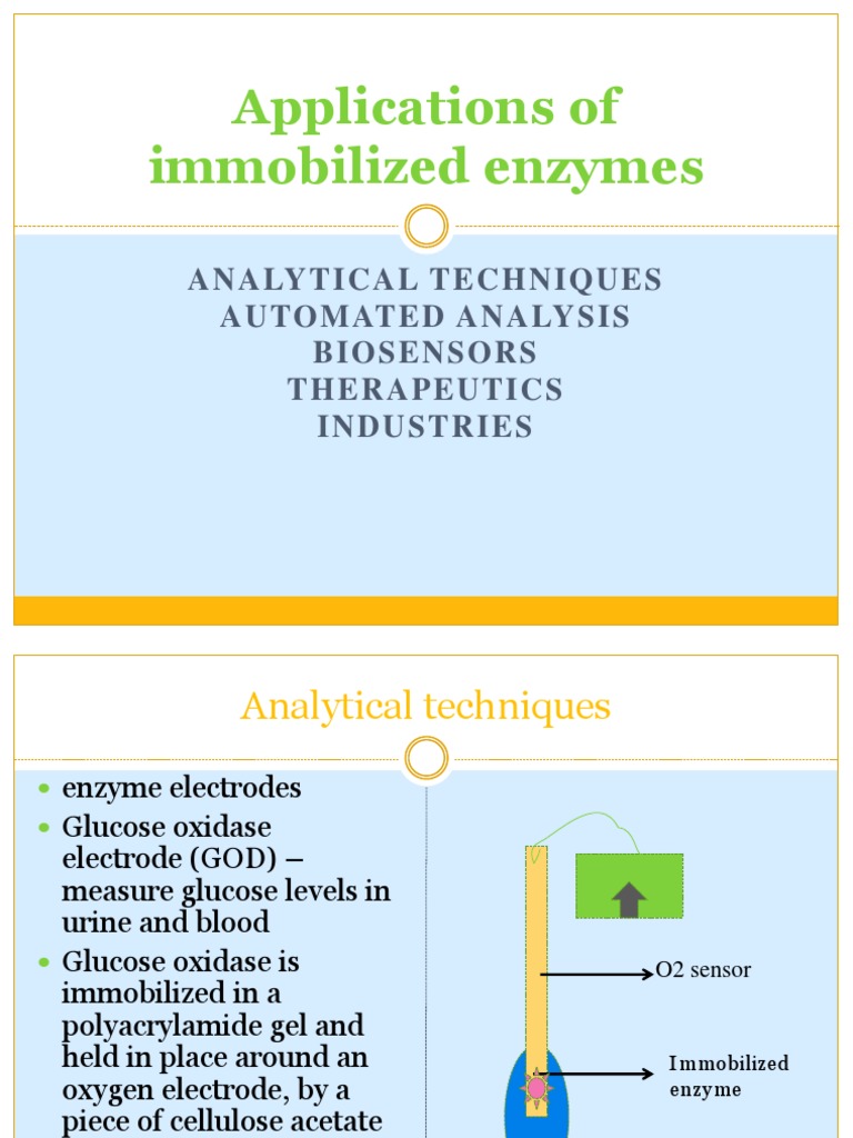 Applications of Immobilized Enzymes: Analyticaltechniques Automated ...