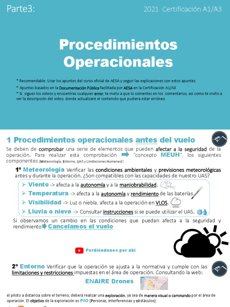 A1 A3 Parte 3, Prodecimientos Operacionales | PDF | Conciencia de la situación | Aviación