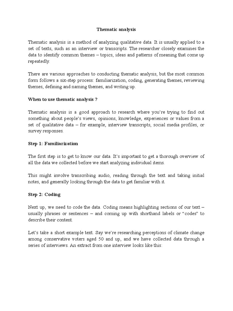 Thematic Analysis | PDF | Communication | Cognition