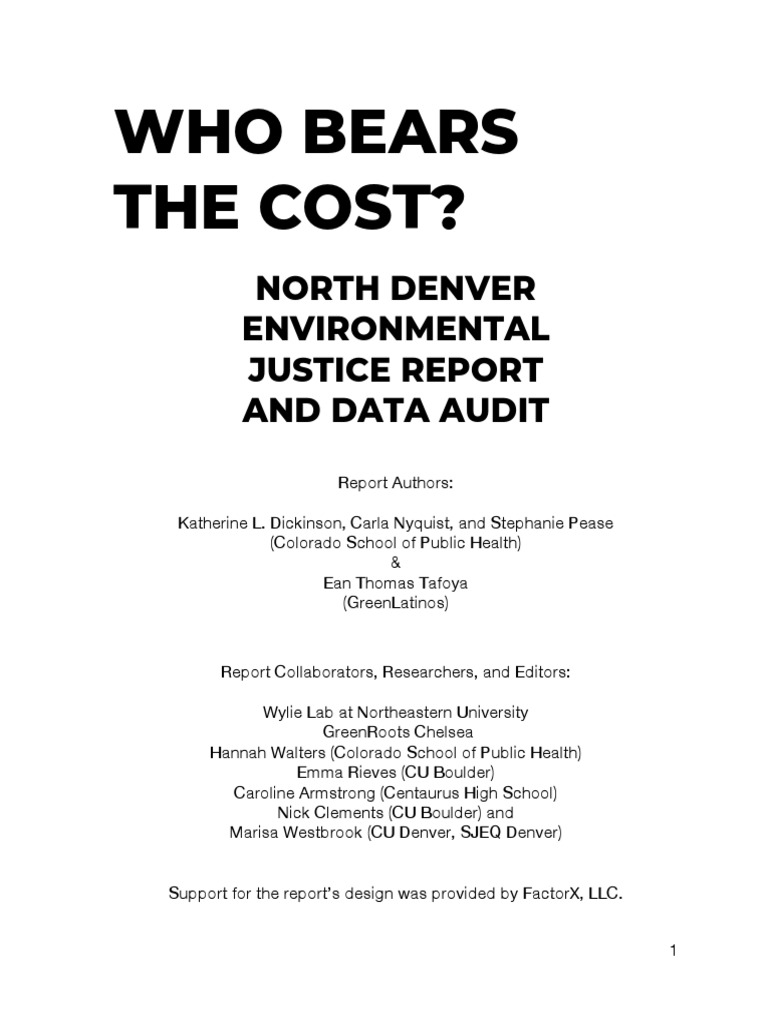 North Denver Environment Justice Report and Data Audit | PDF | Air ...