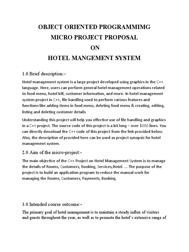 Oop Micro Project | PDF | Menu | C++