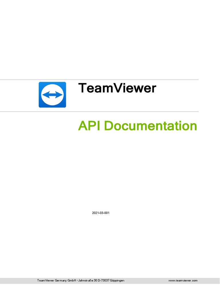 Teamviewer: Api Documentation | PDF | Representational State Transfer | Hypertext Transfer Protocol