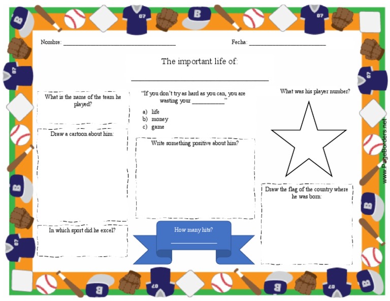 Biography Visual Chart Roberto Clemente | PDF