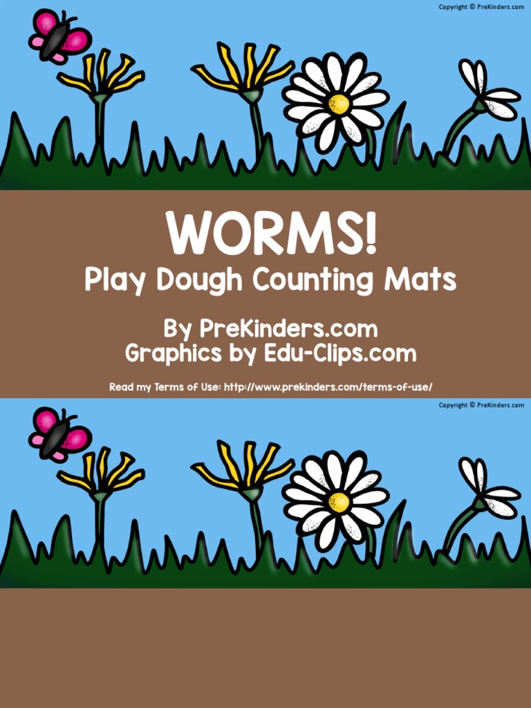 Worm Counting Playdough Mats | PDF