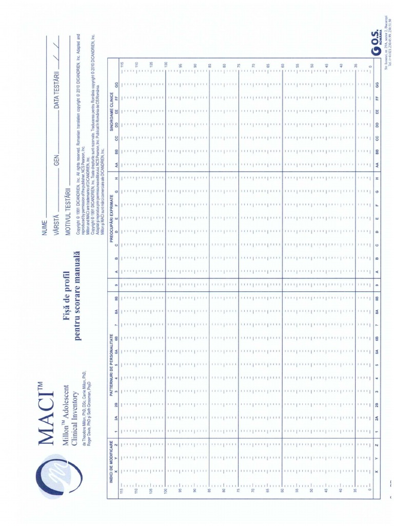 Fisa Profil Scorare Manuala | PDF