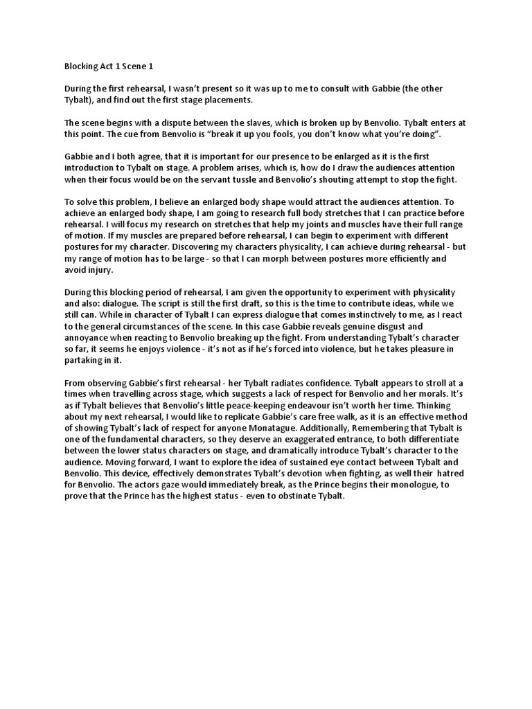 Blocking Act 1 Scene 1 Pdf