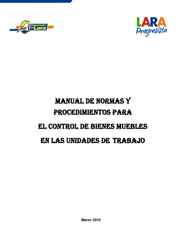 MNPP Control de Bienes Unidades de Trabajo Marzo 2016 Pubicado | PDF ...
