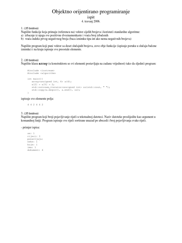 Reseni Zadaci OOP C++ 1 | PDF