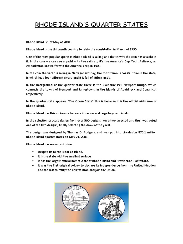 Rhode Island Quarter States | PDF | Travel | Law