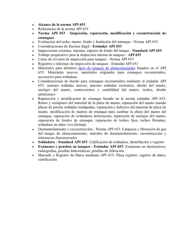 Alcance de La Norma API 653 | PDF