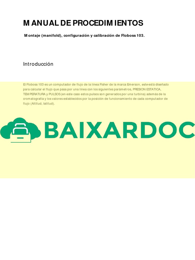 Manual de Procedimientos Floboss 103 | PDF | Bienes manufacturados | Informática