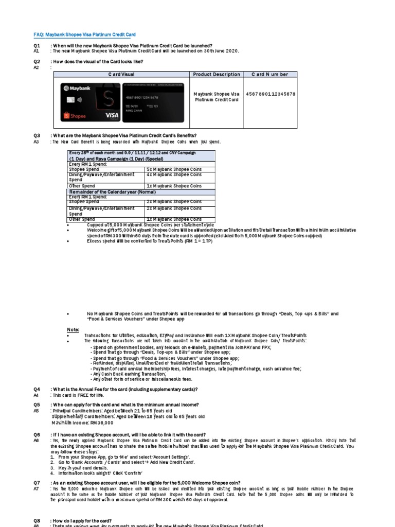 MBB Shopee Card - Faq | PDF | Credit Card | Visa Inc.