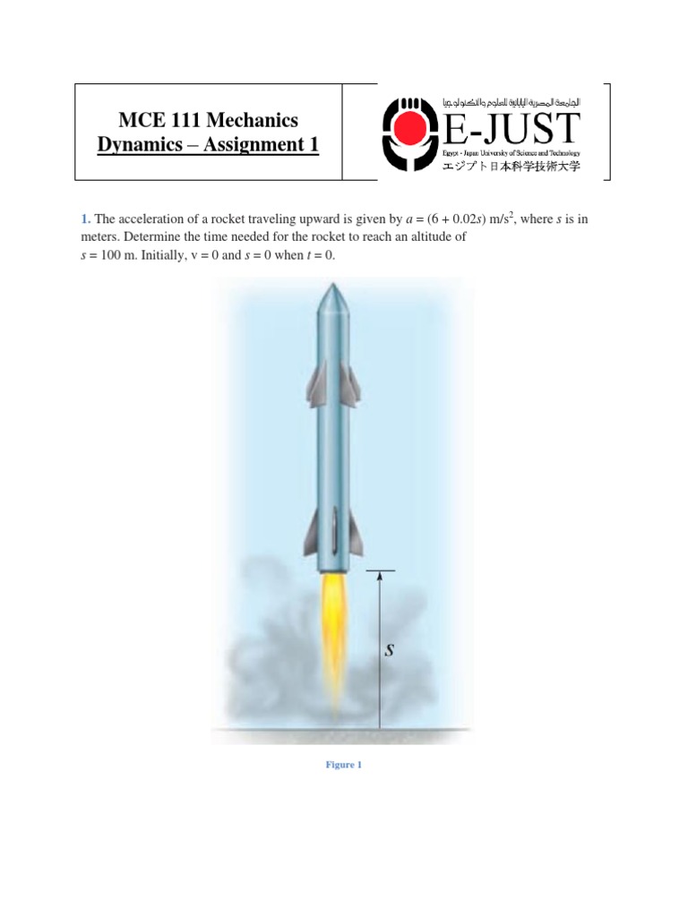 MCE 111 Mechanics Dynamics - Assignment 1 | Download Free PDF | Acceleration | Mechanical ...