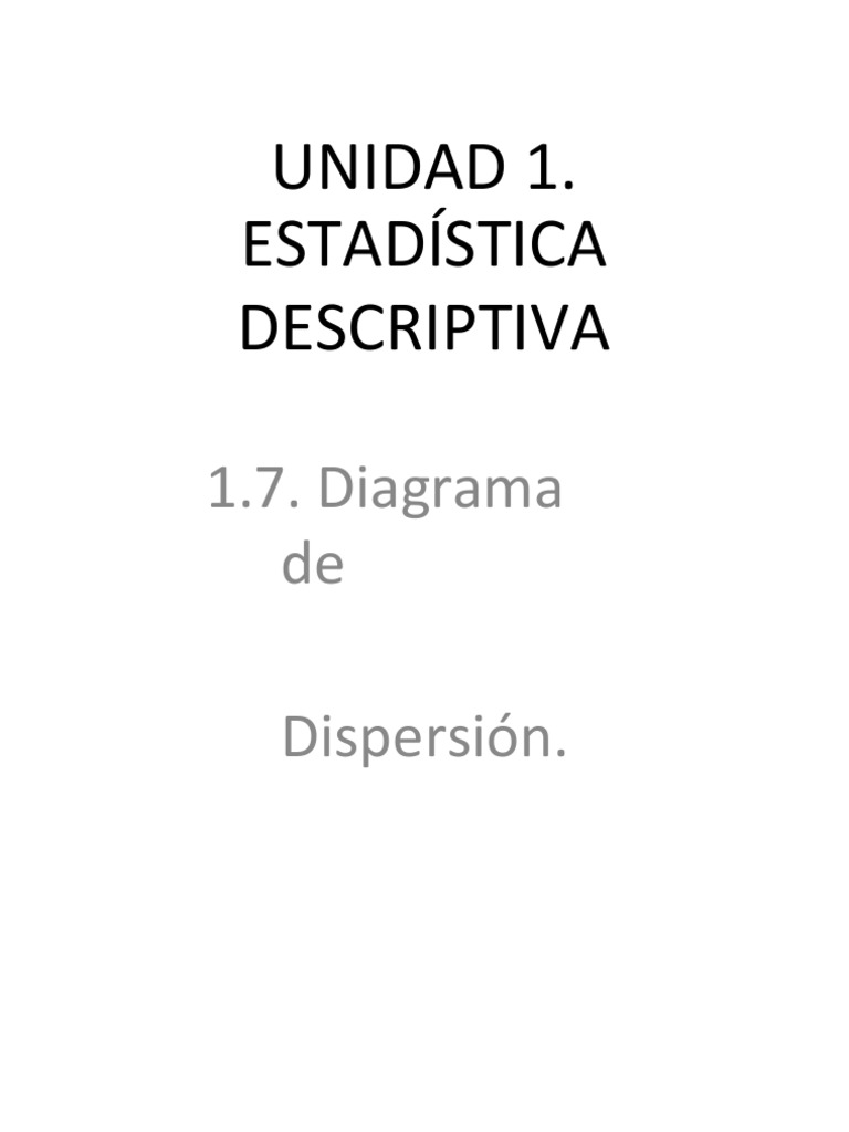 1.7. Diagrama de Dispersión | PDF | Gráfico de dispersión | Dispersión ...