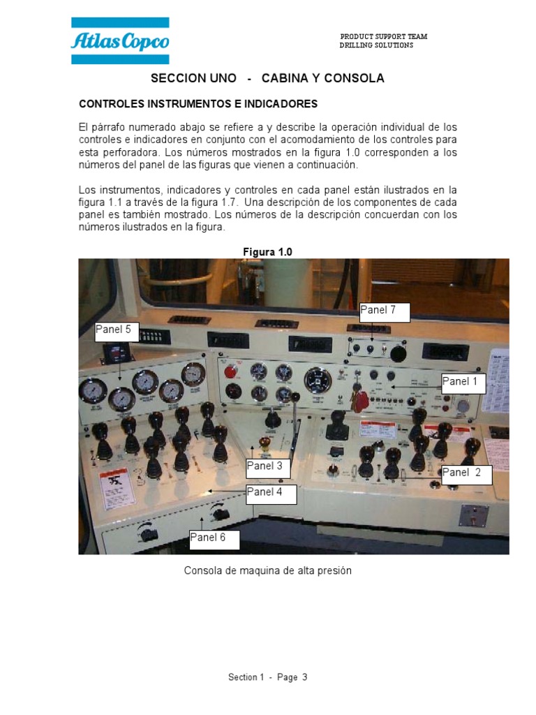 Epiroc DML Seccion 1 Cabina y Consola | PDF | Presión | Inyección de ...
