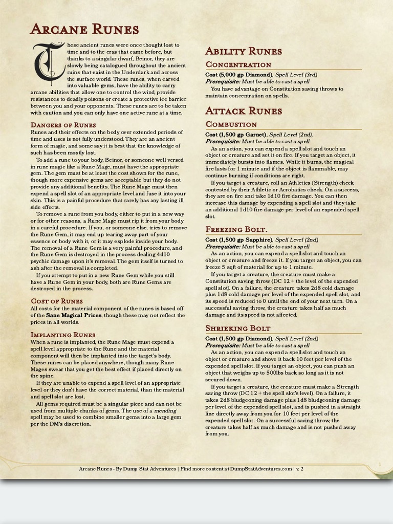 Arcane Runes - GM Binder | PDF | Magician (Fantasy) | Gemstone